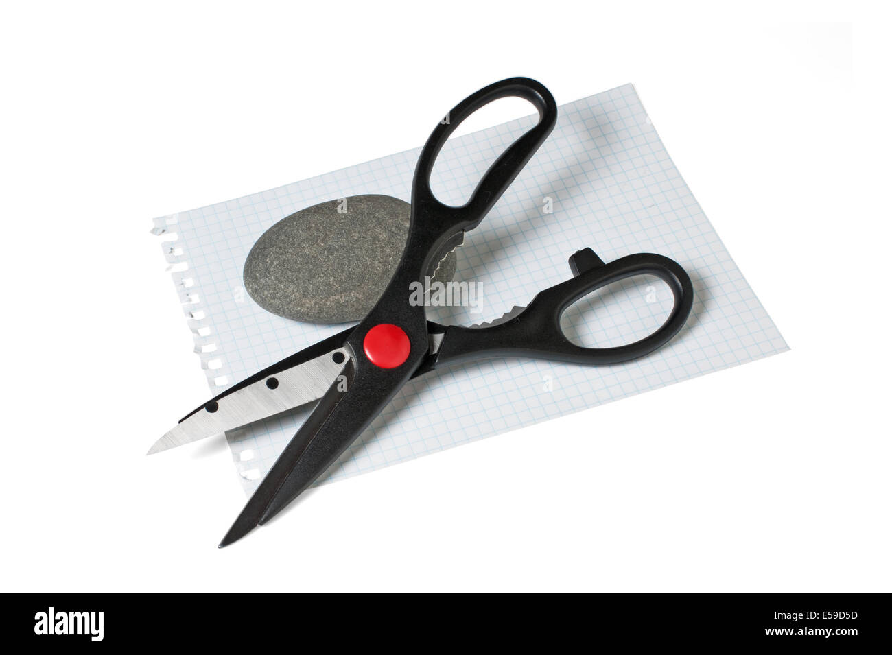 stone, scissors and paper isolated on white background Stock Photo - Alamy