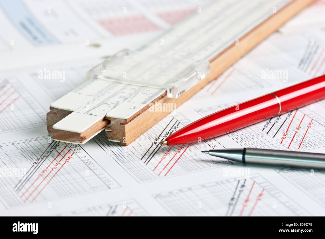 technical scheme of a slide rule Stock Photo - Alamy