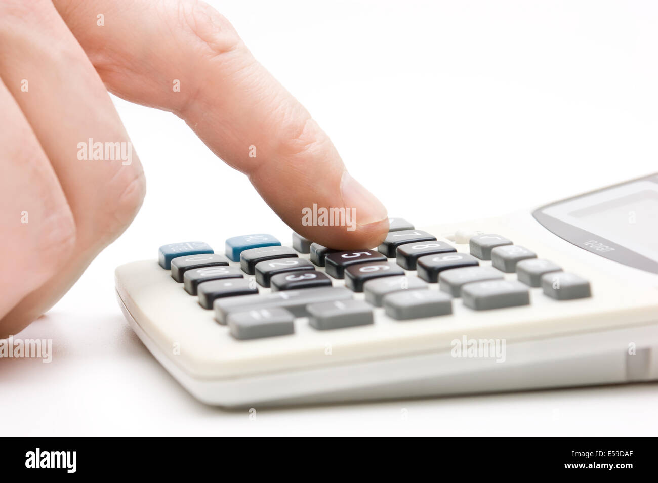 calculator keypad with finger Stock Photo - Alamy