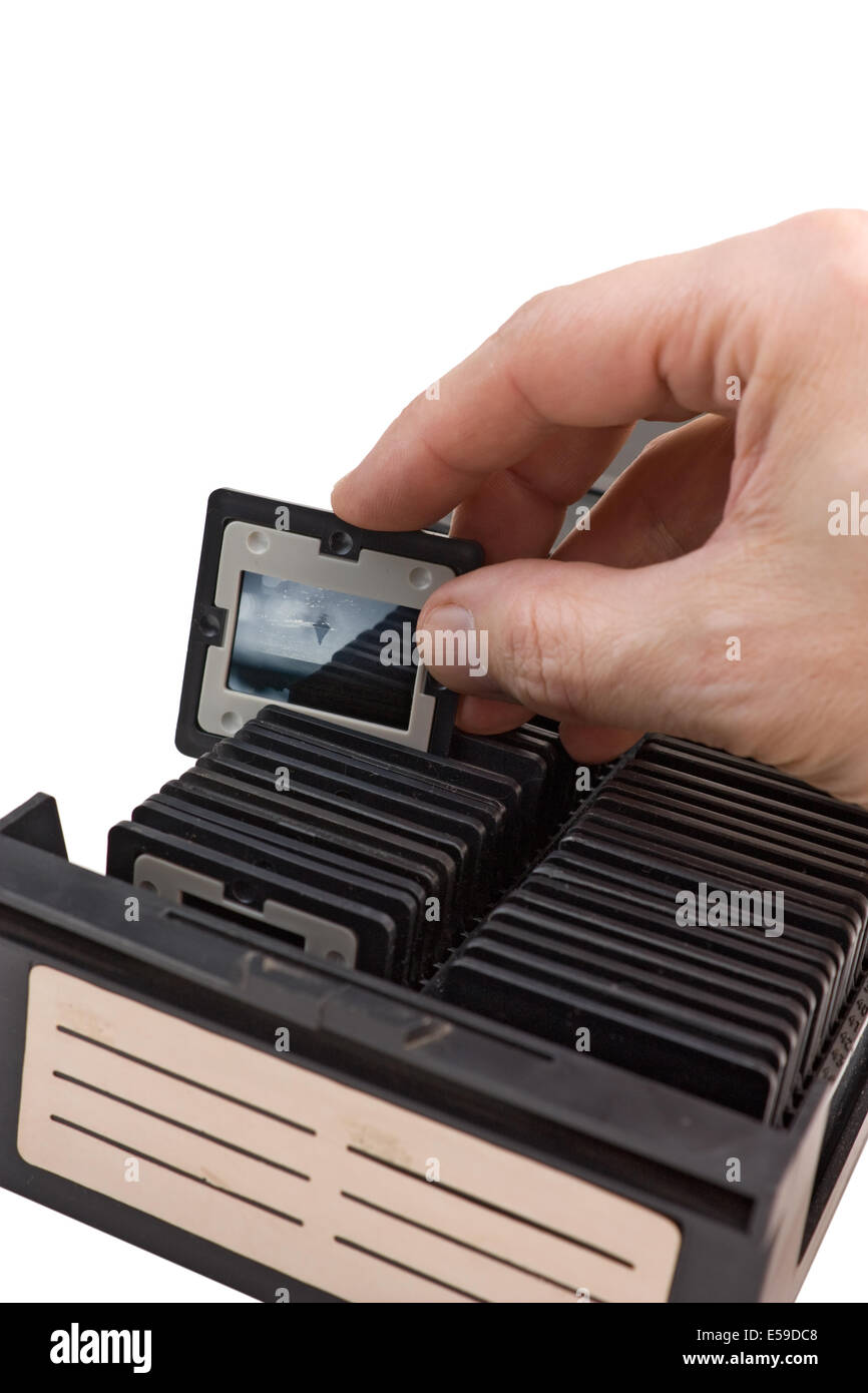 Archive slide film in box isolated on a white background Stock Photo ...