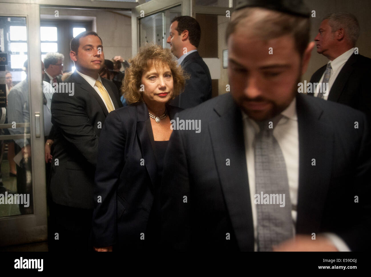 Manhattan, New York, USA. 23rd July, 2014. JUDY RAPFOGEL leaves ...