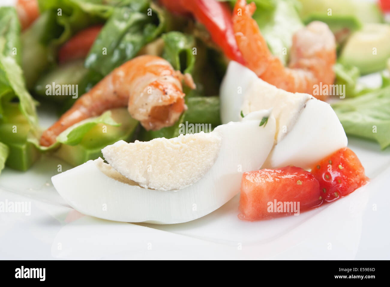 shrimp with vegetables and berries Stock Photo - Alamy