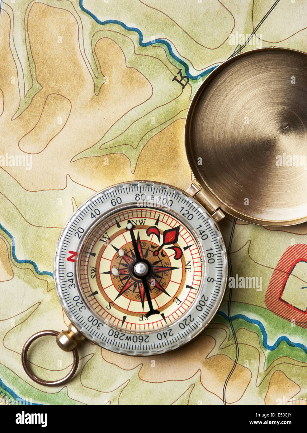 compass on a map Stock Photo - Alamy