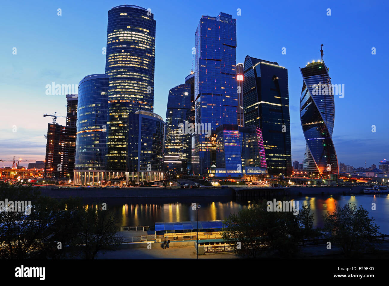 Moscow-City in the night. Moscow. Russia Stock Photo - Alamy