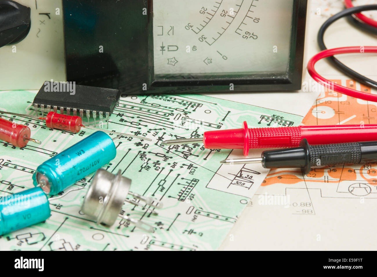electric meter and electronic components on circuit Stock Photo - Alamy