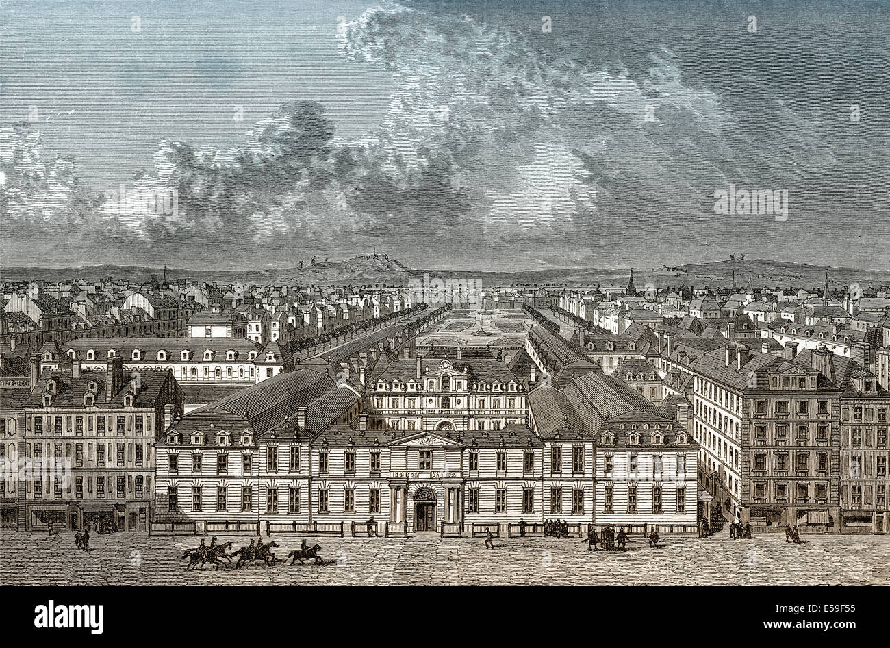 The Palais-Cardinal, 17th century, today Palais-Royal, a palace located ...