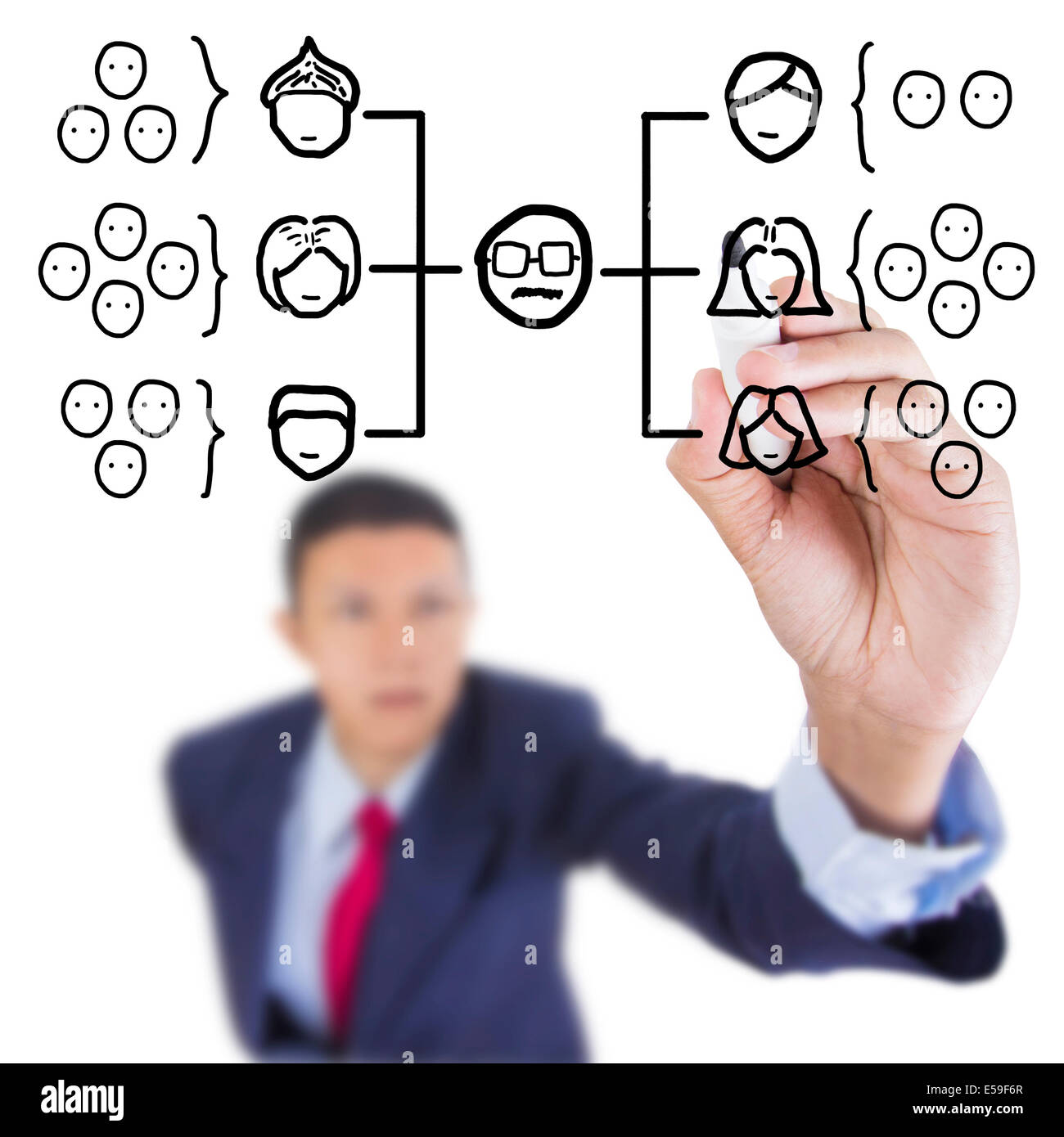 Concept business draw diagram chart organization ranking above ...