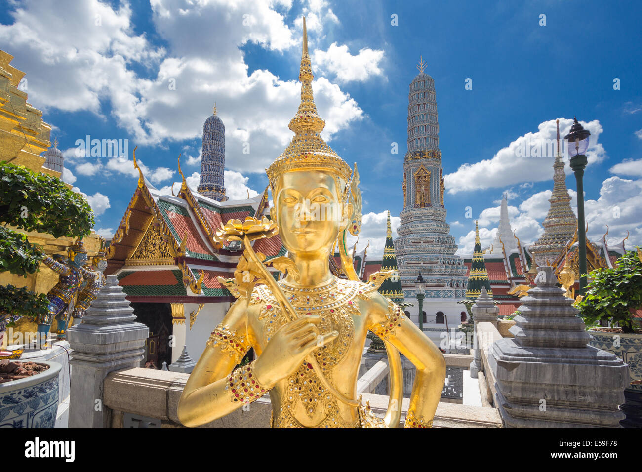 Kinnaree sculpture is mythological creature, half of bird and girl at ...