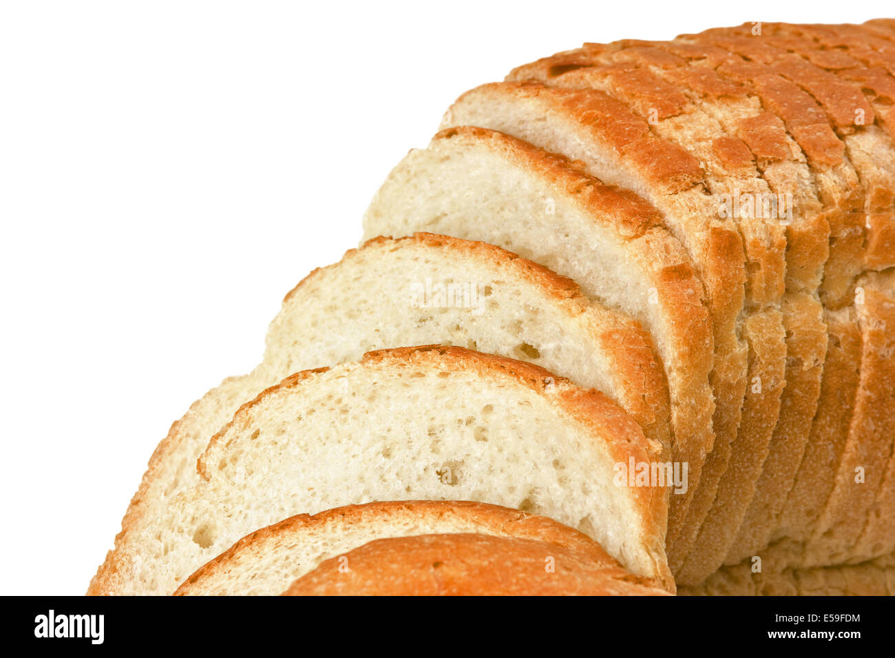 sliced bread isolated on white background Stock Photo - Alamy