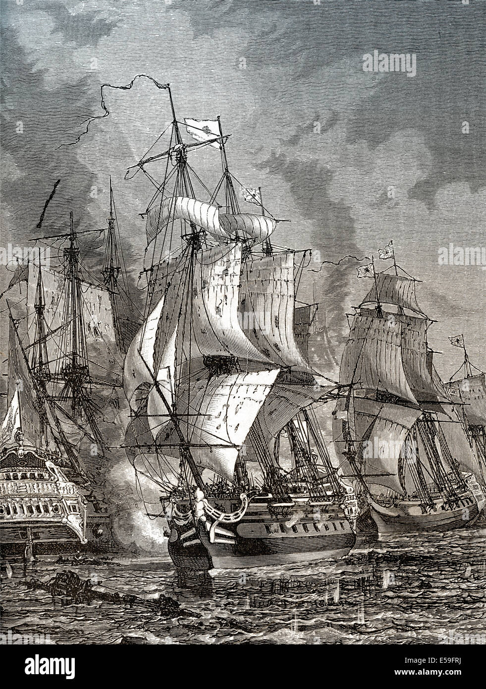 The Battle of Cape St Vincent, 14 February 1797, battle of the Anglo ...