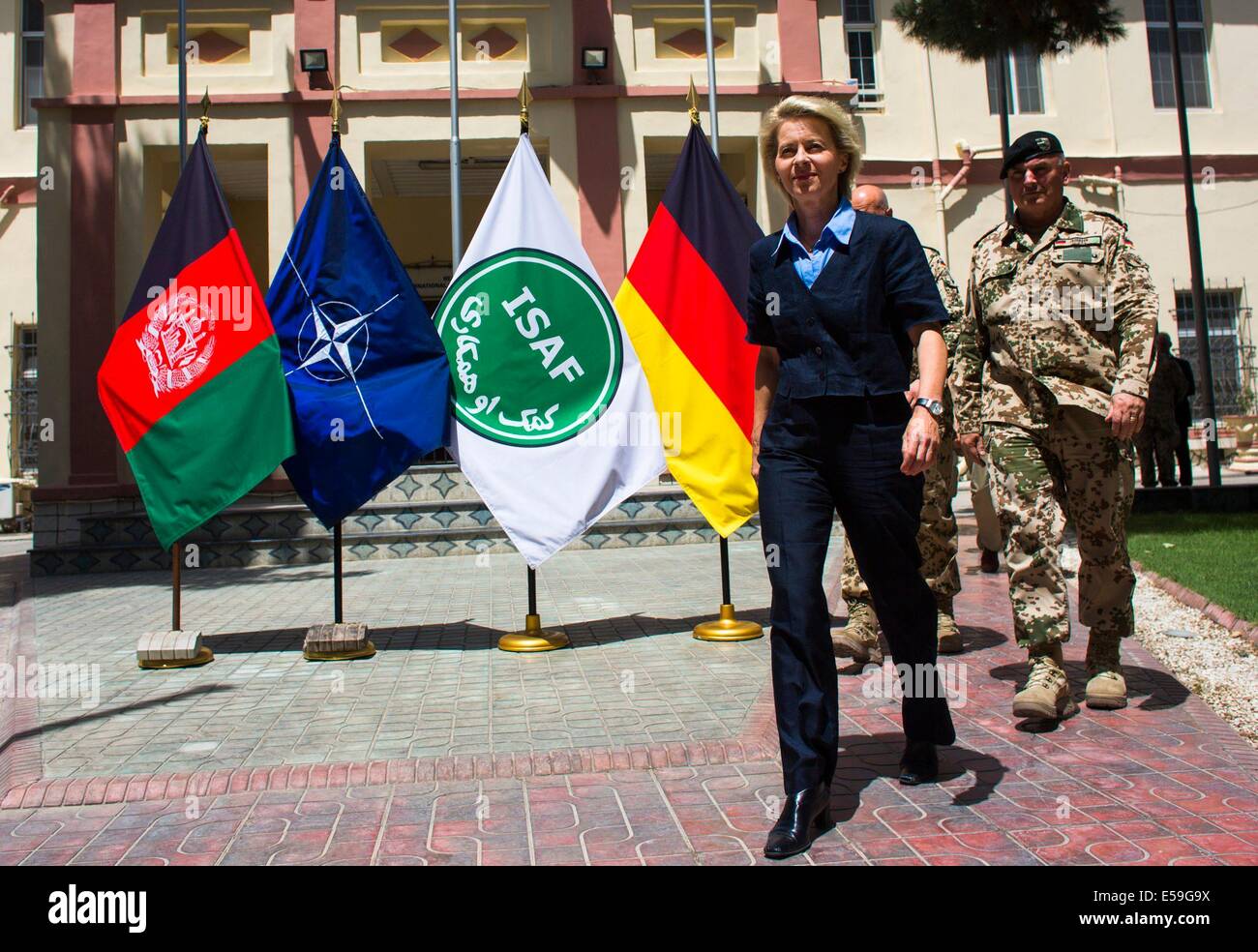 Kabul, Afghanistan. 24th July, 2014. German Defence Minister Ursula von ...