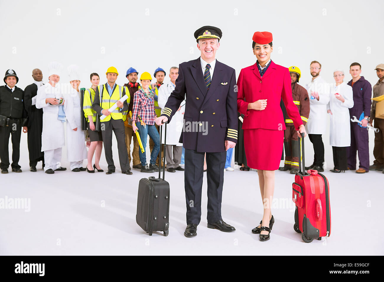 Portrait of confident pilot and flight attendant Stock Photo - Alamy