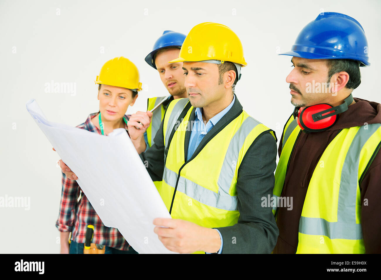 Close up blueprints plan building hi-res stock photography and images ...