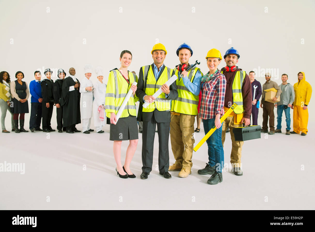 Portrait of confident construction workers Stock Photo - Alamy