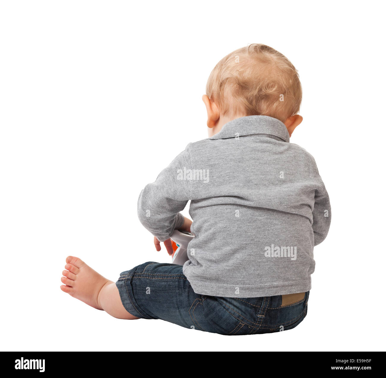 child on white rear view Stock Photo - Alamy