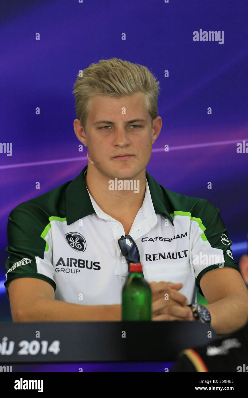 Budapest, Hungary. 24th July, 2014. FI Grand prix of Hungary. Marcus ...