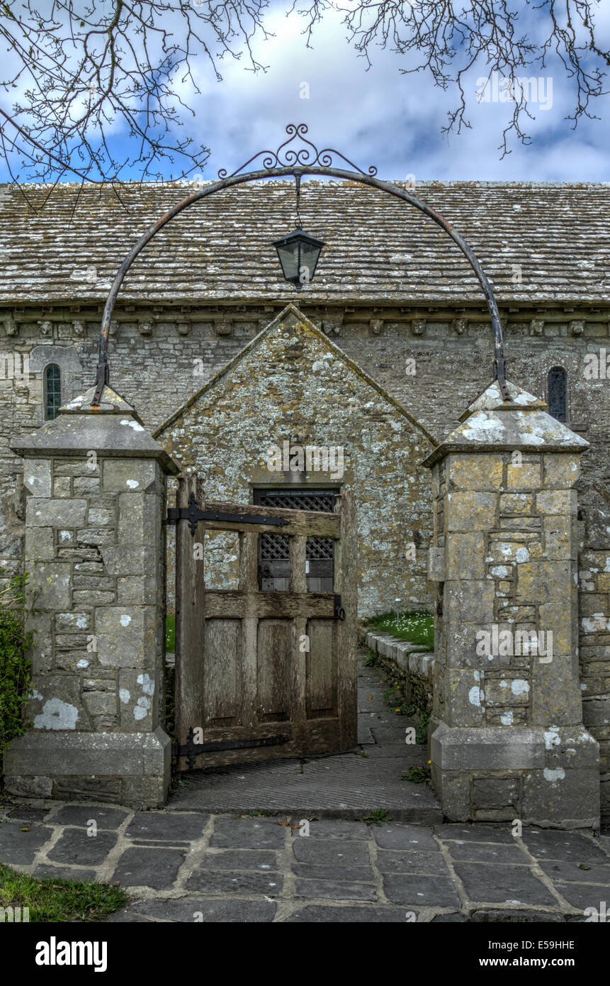 Entrance Gate to Saint Nicholas church Worth Matravers Stock Photo - Alamy