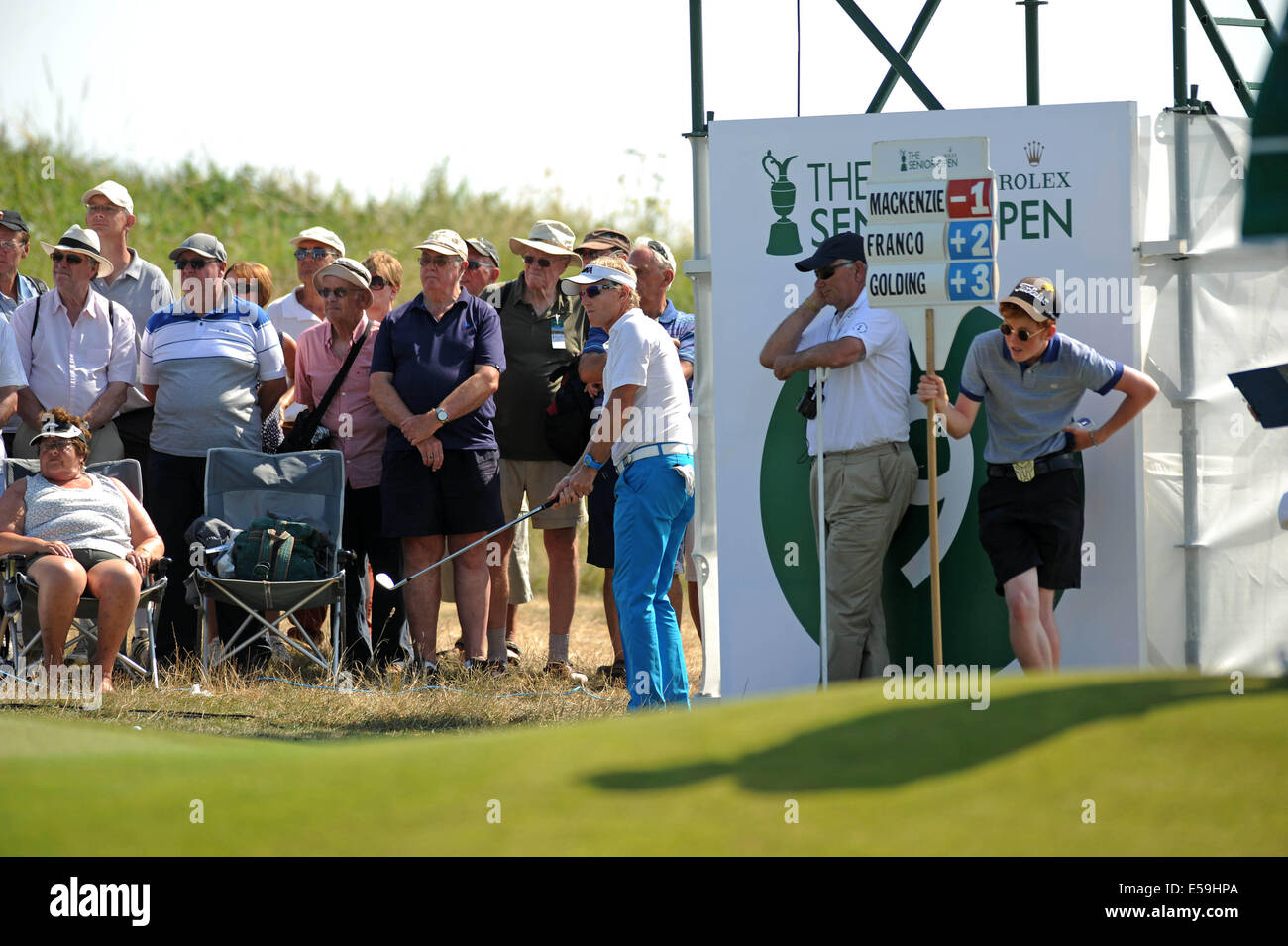 Porthcawl, Wales, UK. 24th July, 2014. Philip Golding of England plays ...