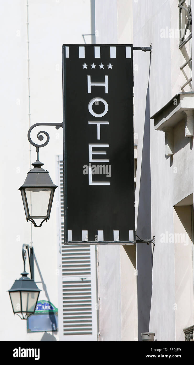 Signboard of the main entrance of the hotel Stock Photo - Alamy