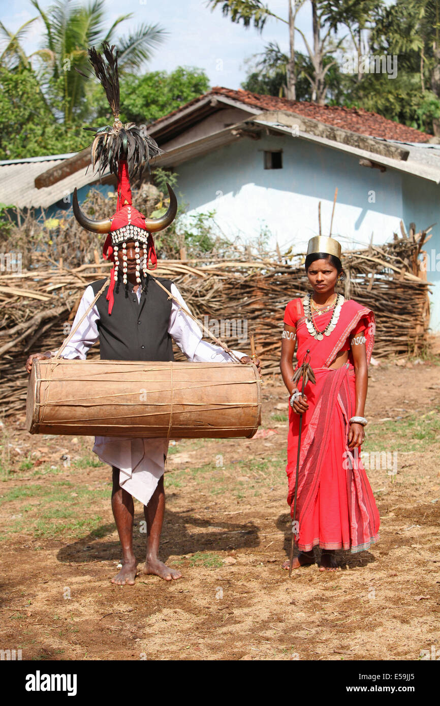 Bison Horn Maria Tribal Dance High Resolution Stock Photography and ...