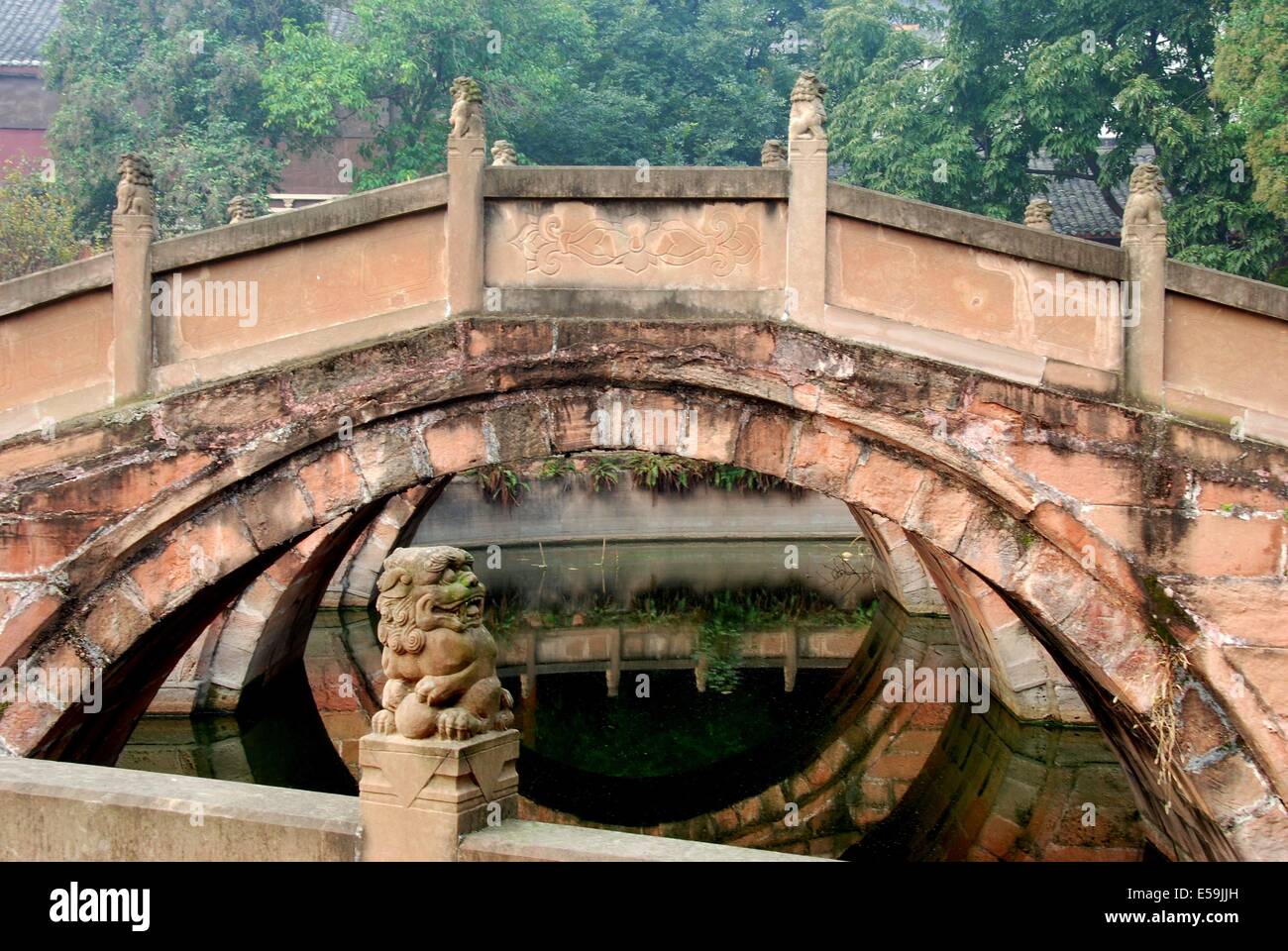 DEYANG, CHINA: The graceful Pan Bridges with their Fu Dog balustrades ...