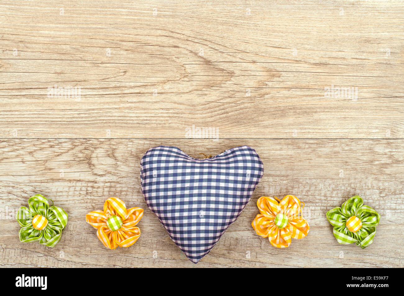 Blue checked heart of love on a greeting card Stock Photo - Alamy