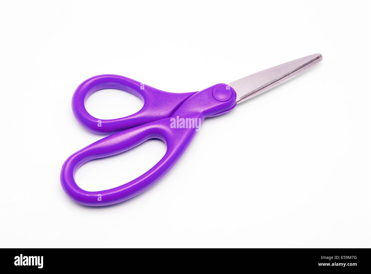 Purple Plastic and Stainless Steel Scissors Stock Photo - Alamy