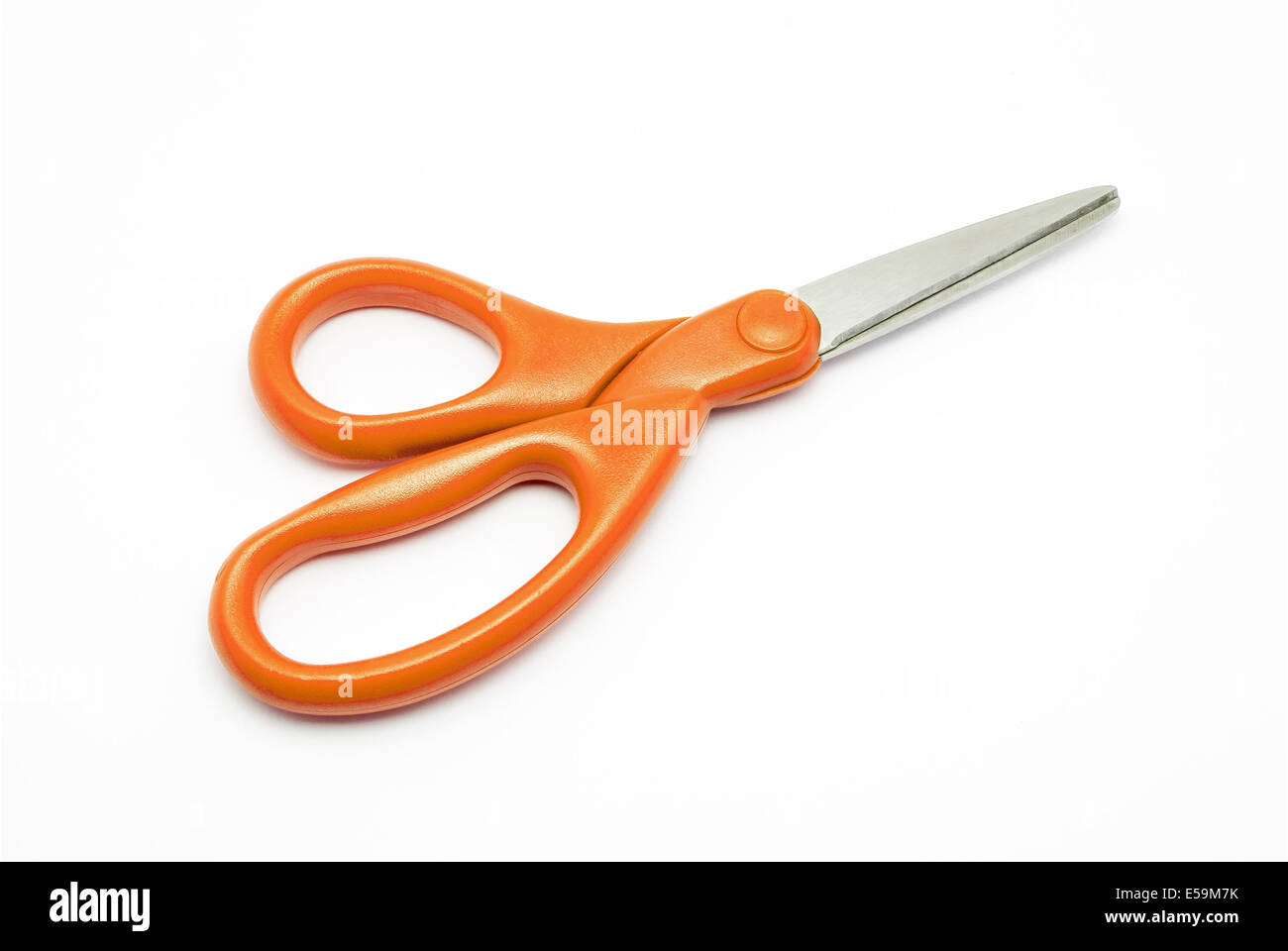 Orange Plastic and Stainless Steel Scissors Stock Photo - Alamy