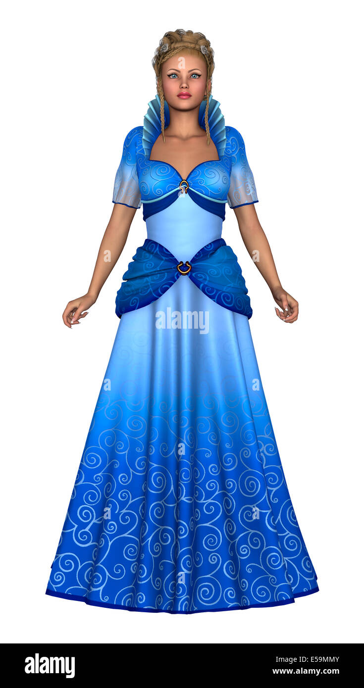 3D digital render of a beautiful fairy tale princess isolated on white ...