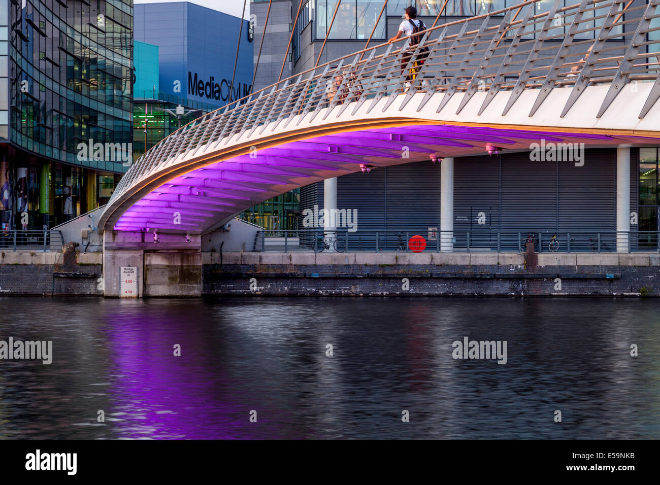 The Media City Footbridge and Media City Uk, Salford Quays, Manchester ...