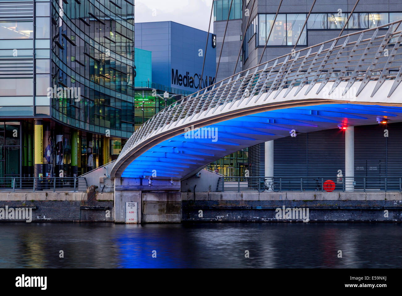 The Media City Footbridge and Media City Uk, Salford Quays, Manchester ...