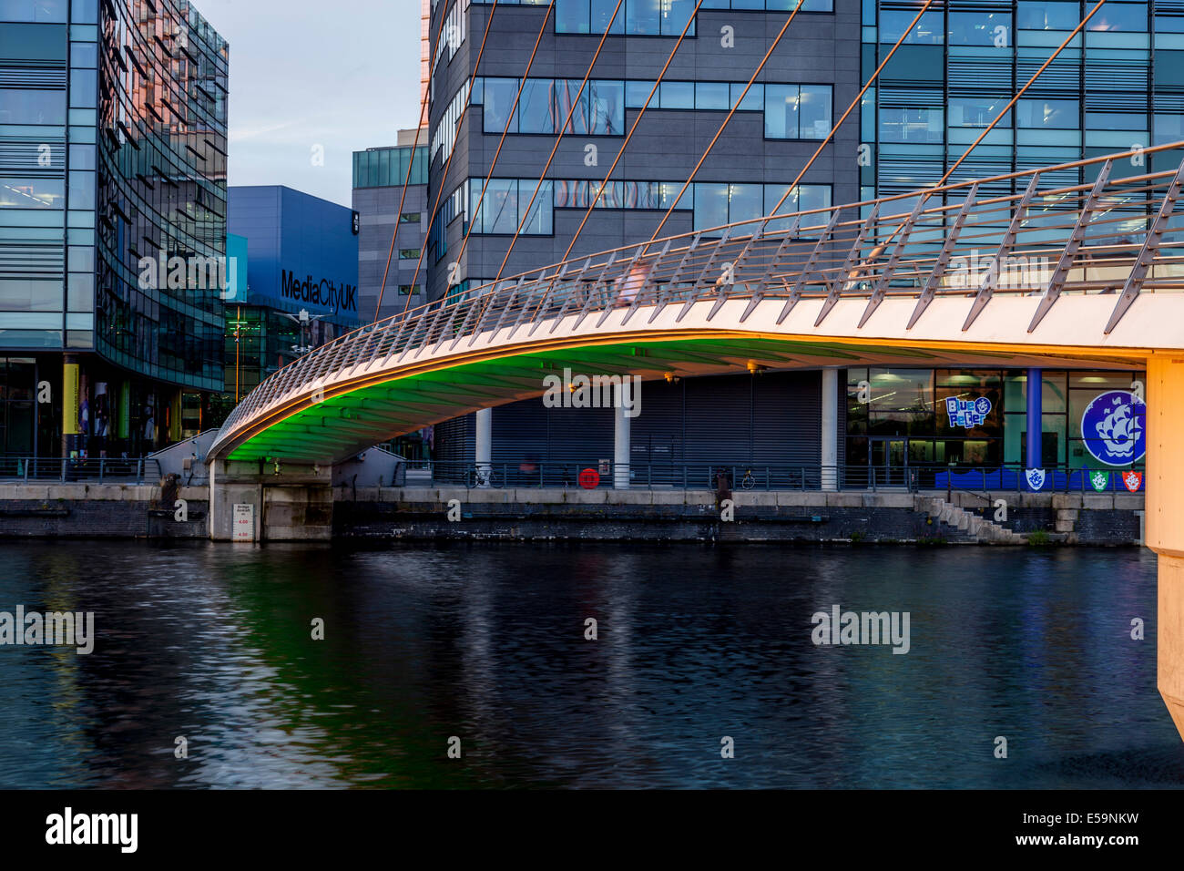 The Media City Footbridge and Media City Uk, Salford Quays, Manchester ...
