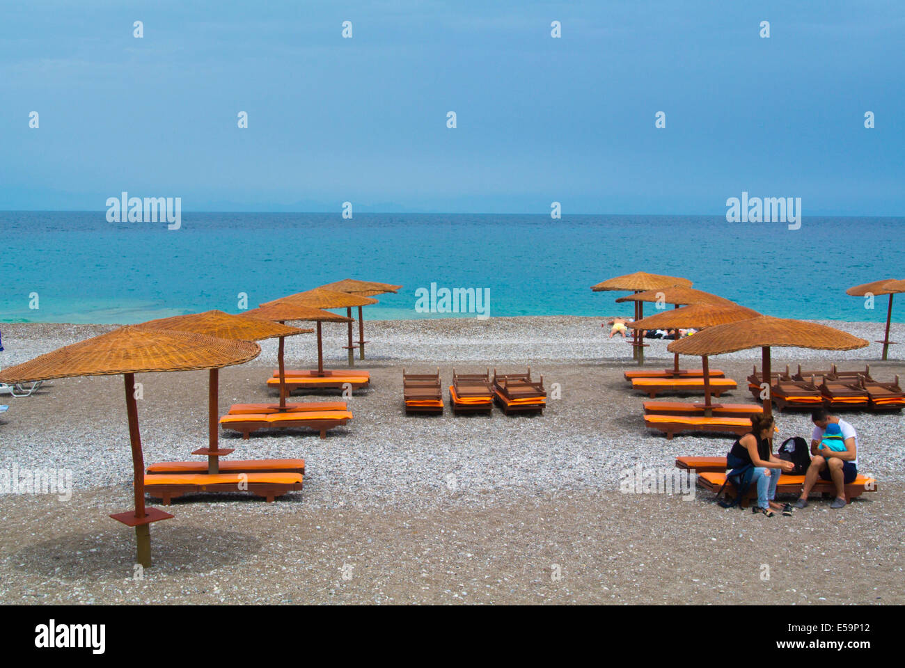 Elli beach, Rhodes town, Rhodes island, Dodecanese islands, South ...