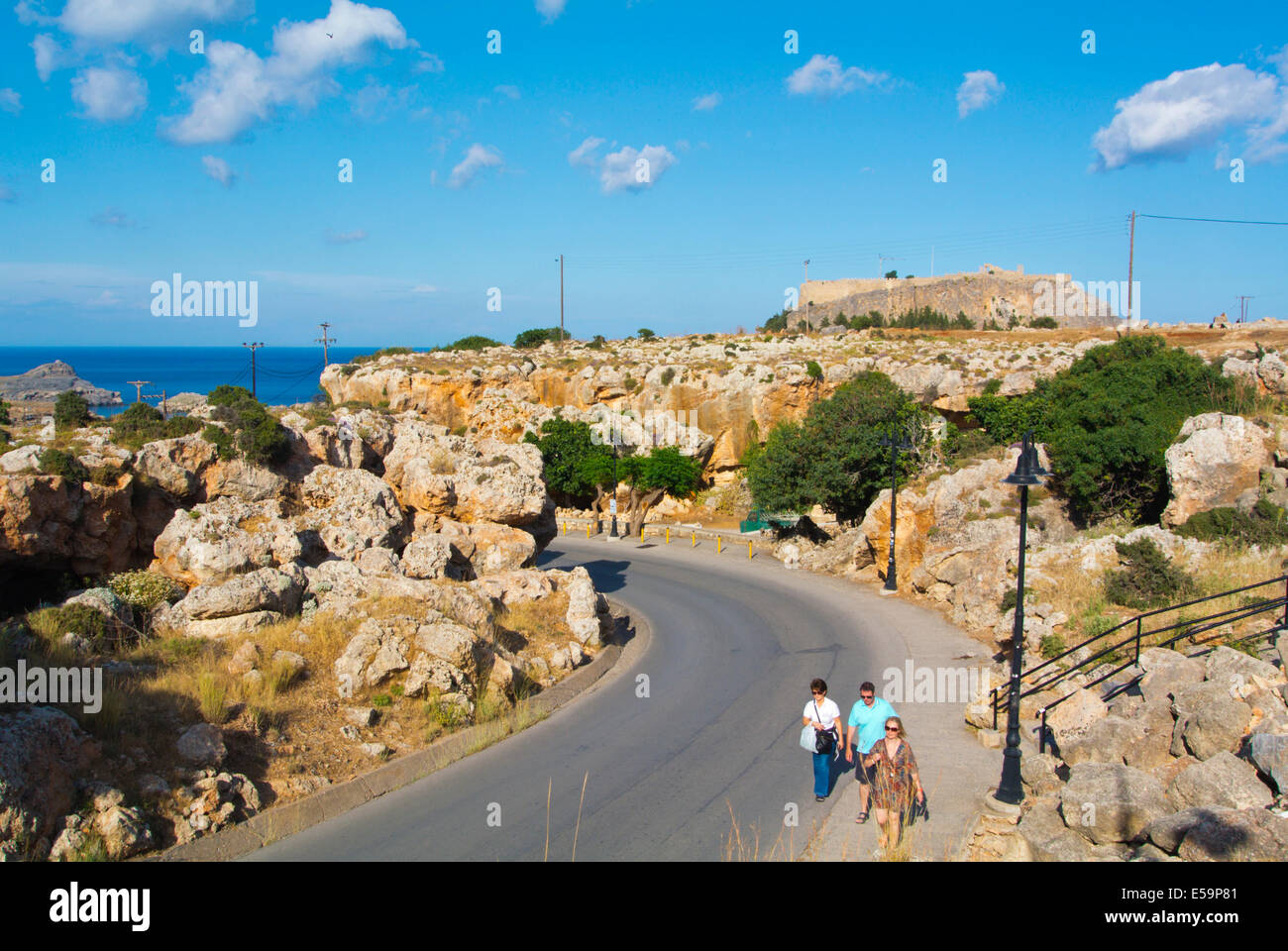 Lindos street rhodes greece hi-res stock photography and images - Alamy
