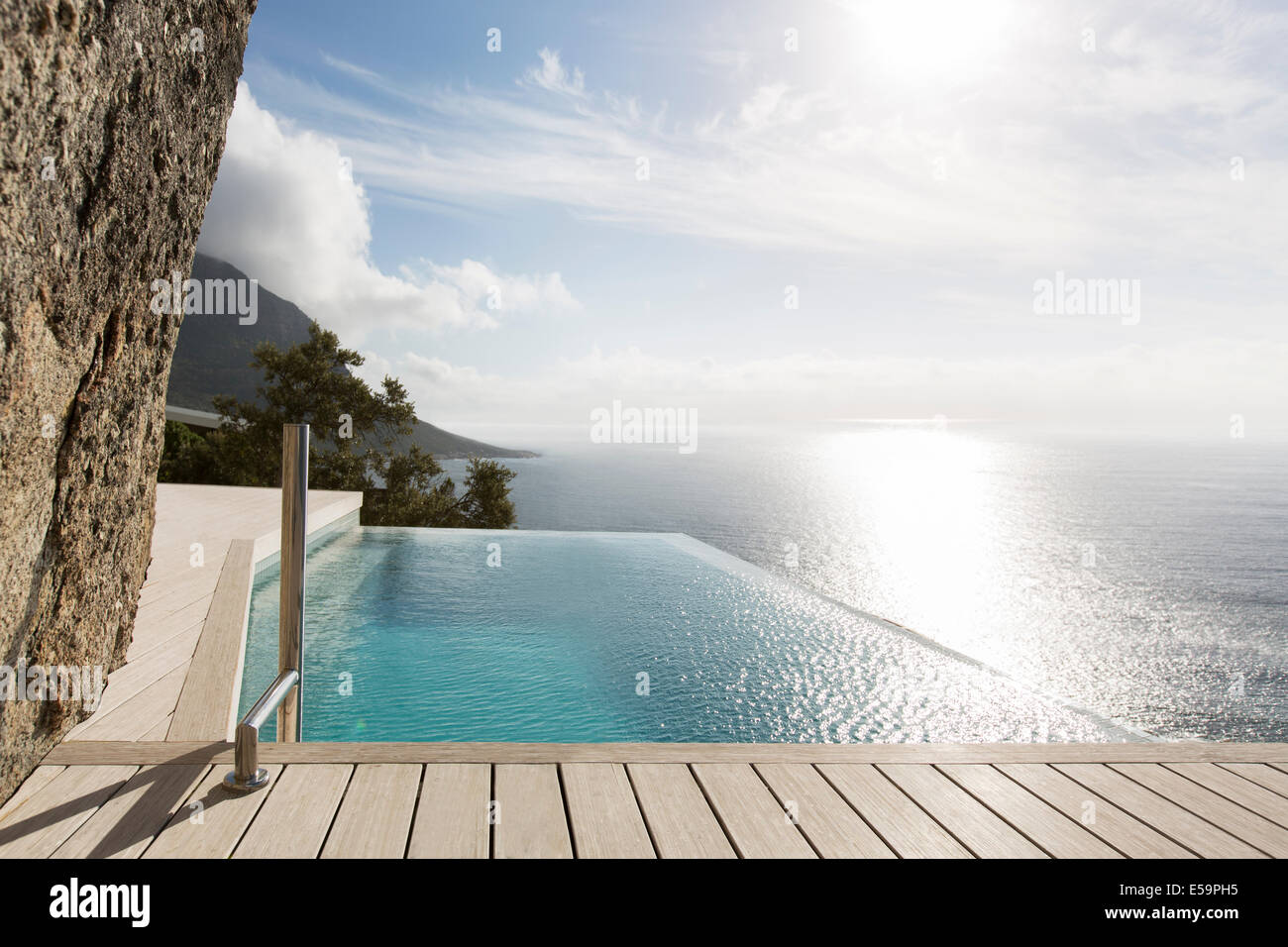 House Swimming Pool Overlooking Ocean High Resolution Stock Photography ...