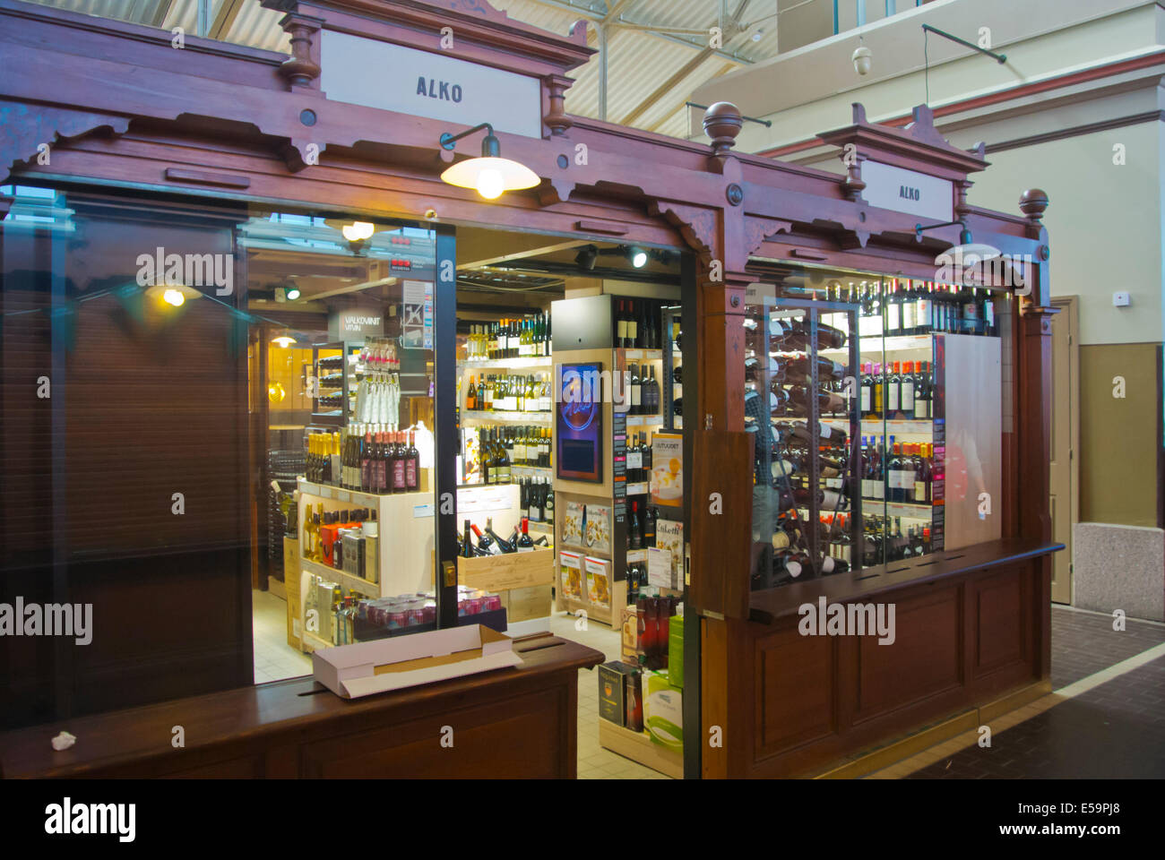 Alko, state owned alcohol store, Vanha Kauppahalli, old market hall ...