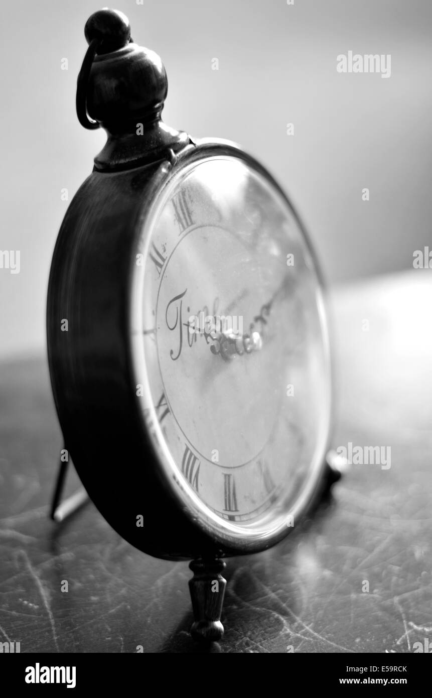 Antique clock face hands showing Black and White Stock Photos & Images ...
