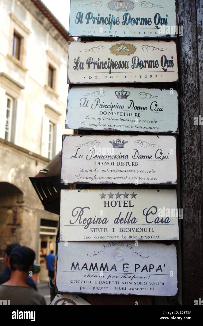 Old italian wooden sign hi-res stock photography and images - Alamy