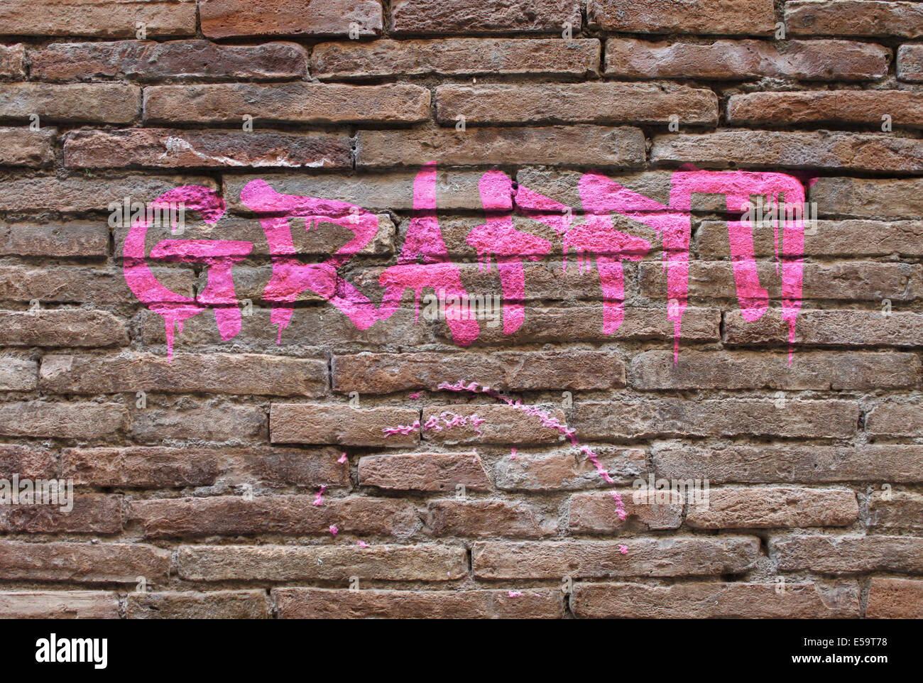 Graffiti on a brick wall Stock Photo - Alamy