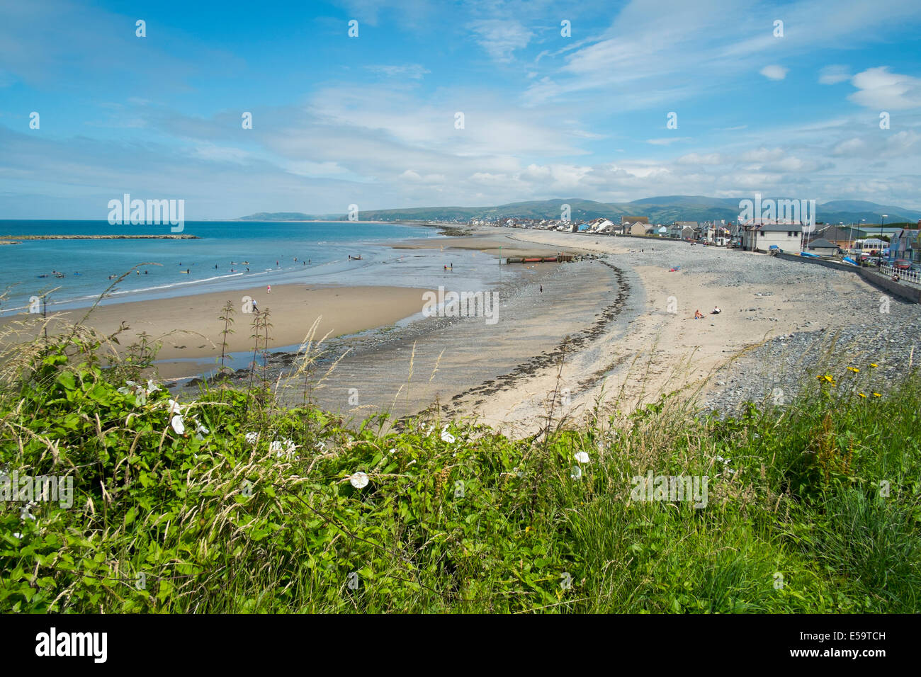 Beach at Borth Ceredigion Wales UK Stock Photo - Alamy