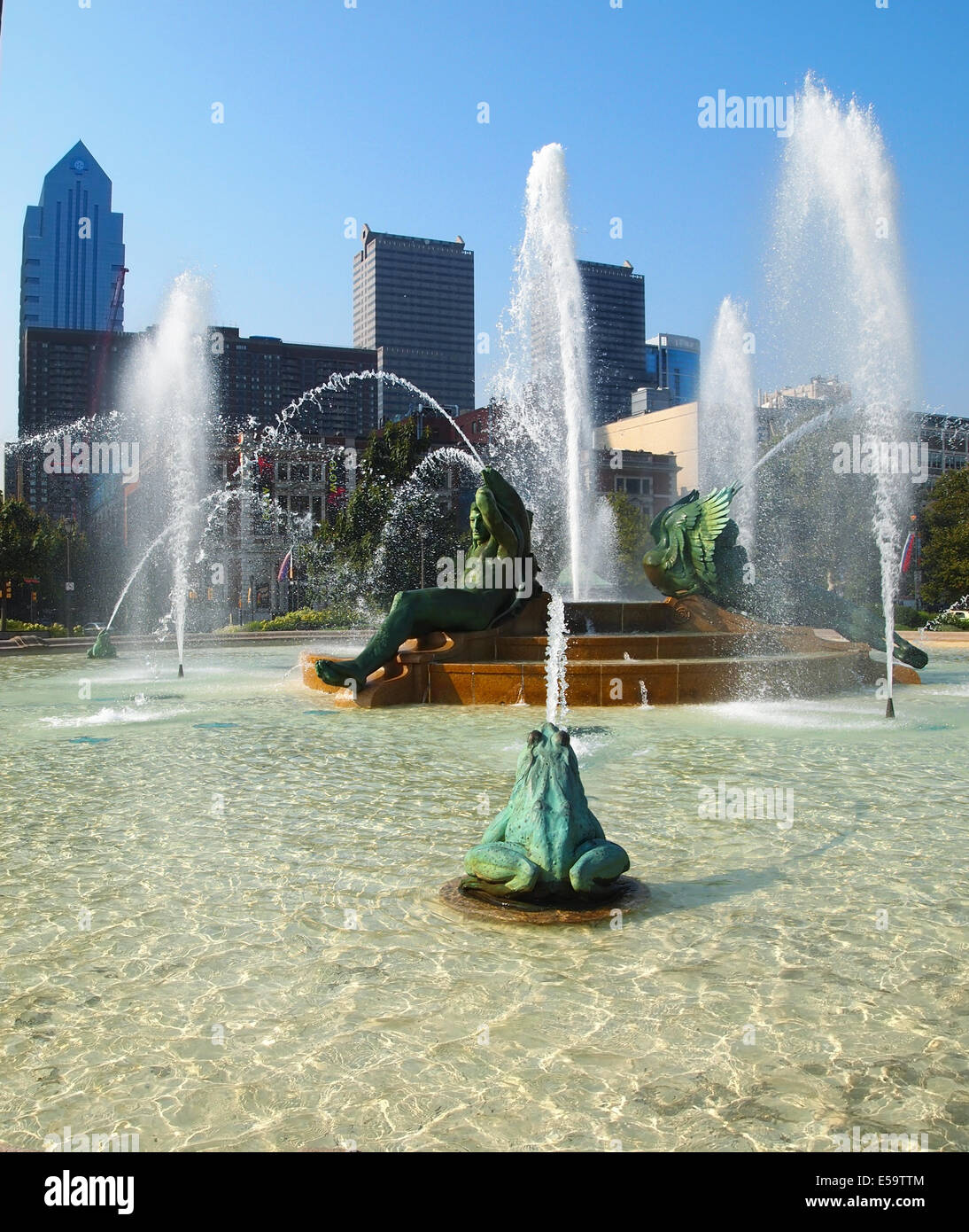 Swann Memorial Fountain with Skyscrapers in the background ...