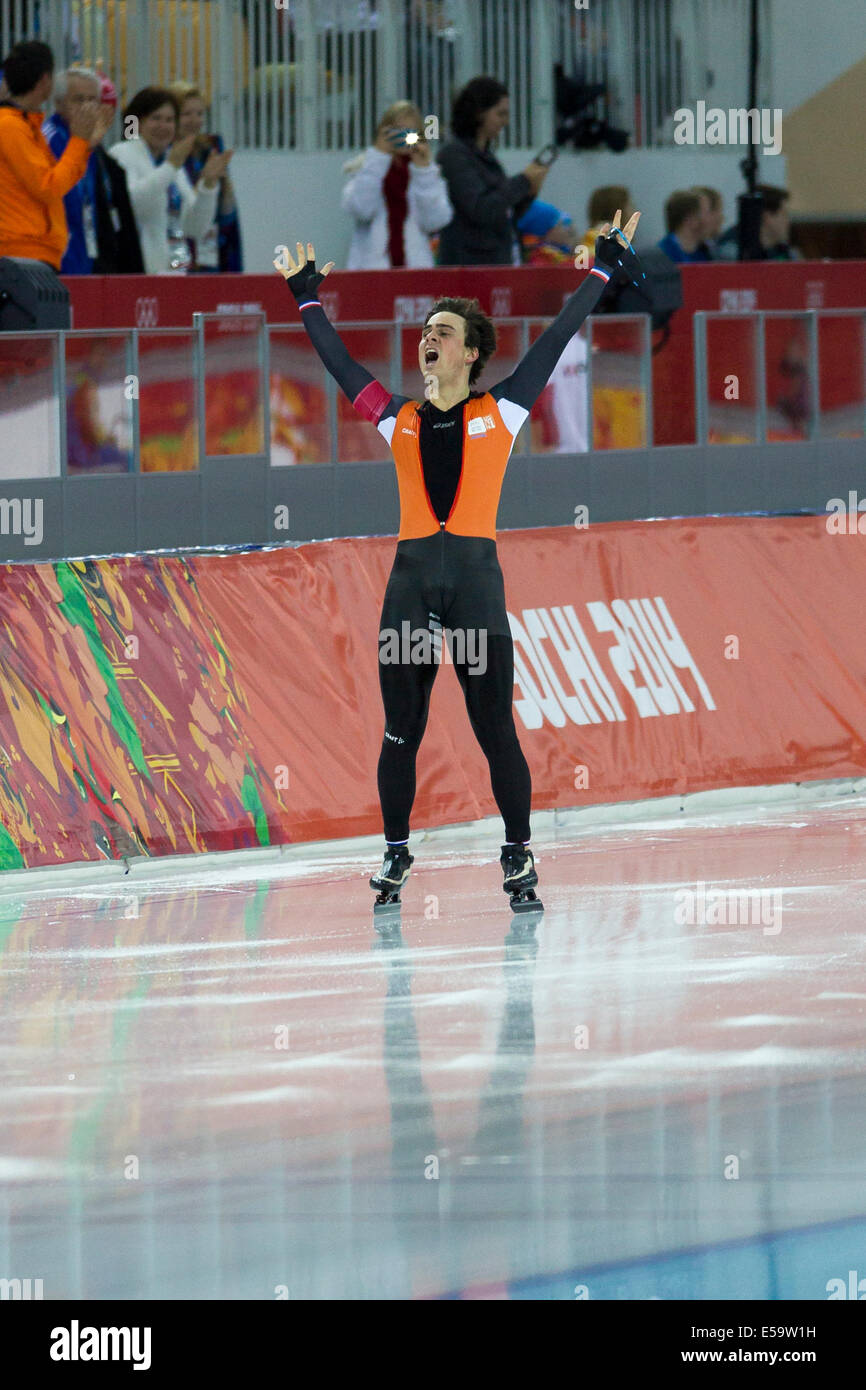 Jan Smeekens (NED) competing in Men's 500m Speed Skating at the Olympic ...