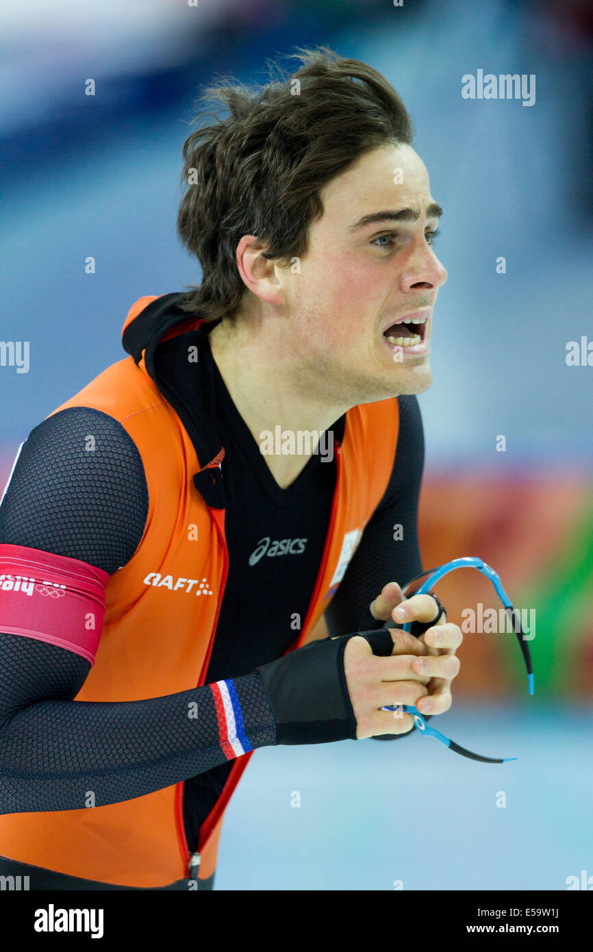 Jan Smeekens (NED) competing in Men's 500m Speed Skating at the Olympic ...