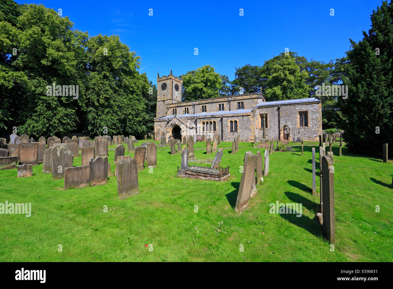 St Giles Church Great Longstone Derbyshire Peak District National Park ...