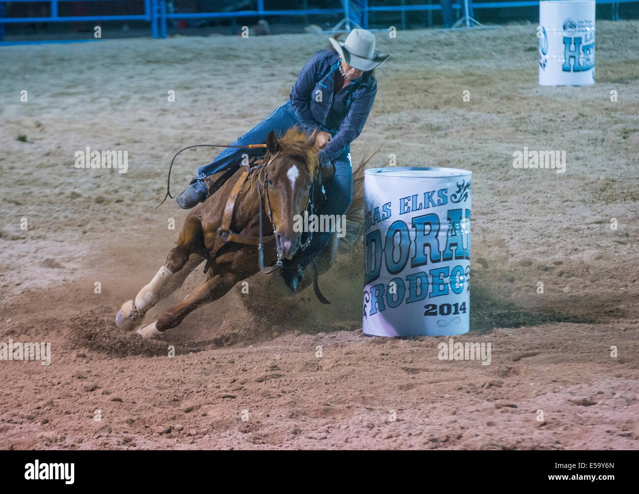 Wyoming rodeo barrel racing hi-res stock photography and images - Alamy