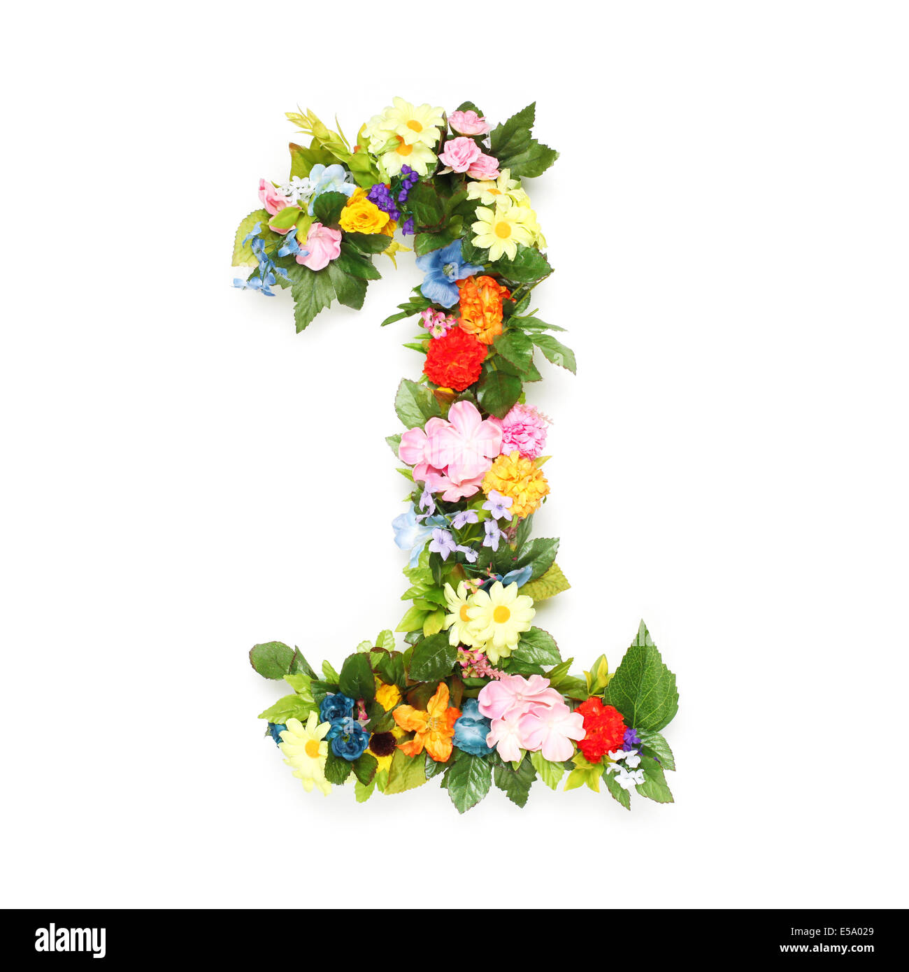 Numbers made of leaves and flowers Stock Photo - Alamy
