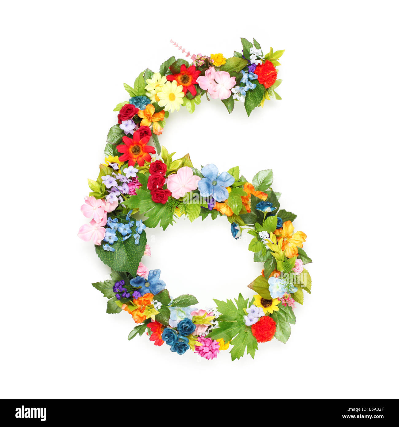 Numbers made of leaves and flowers Stock Photo - Alamy