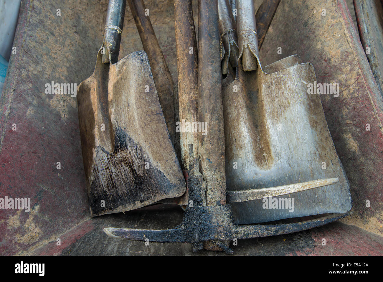 Shovel in a wheelchair in the construction area Stock Photo - Alamy