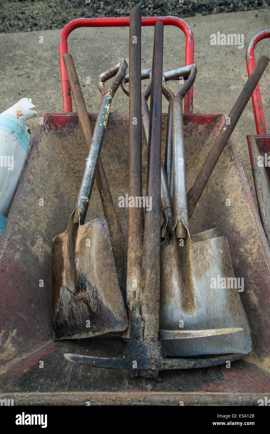 Shovel in a wheelchair in the construction area Stock Photo - Alamy