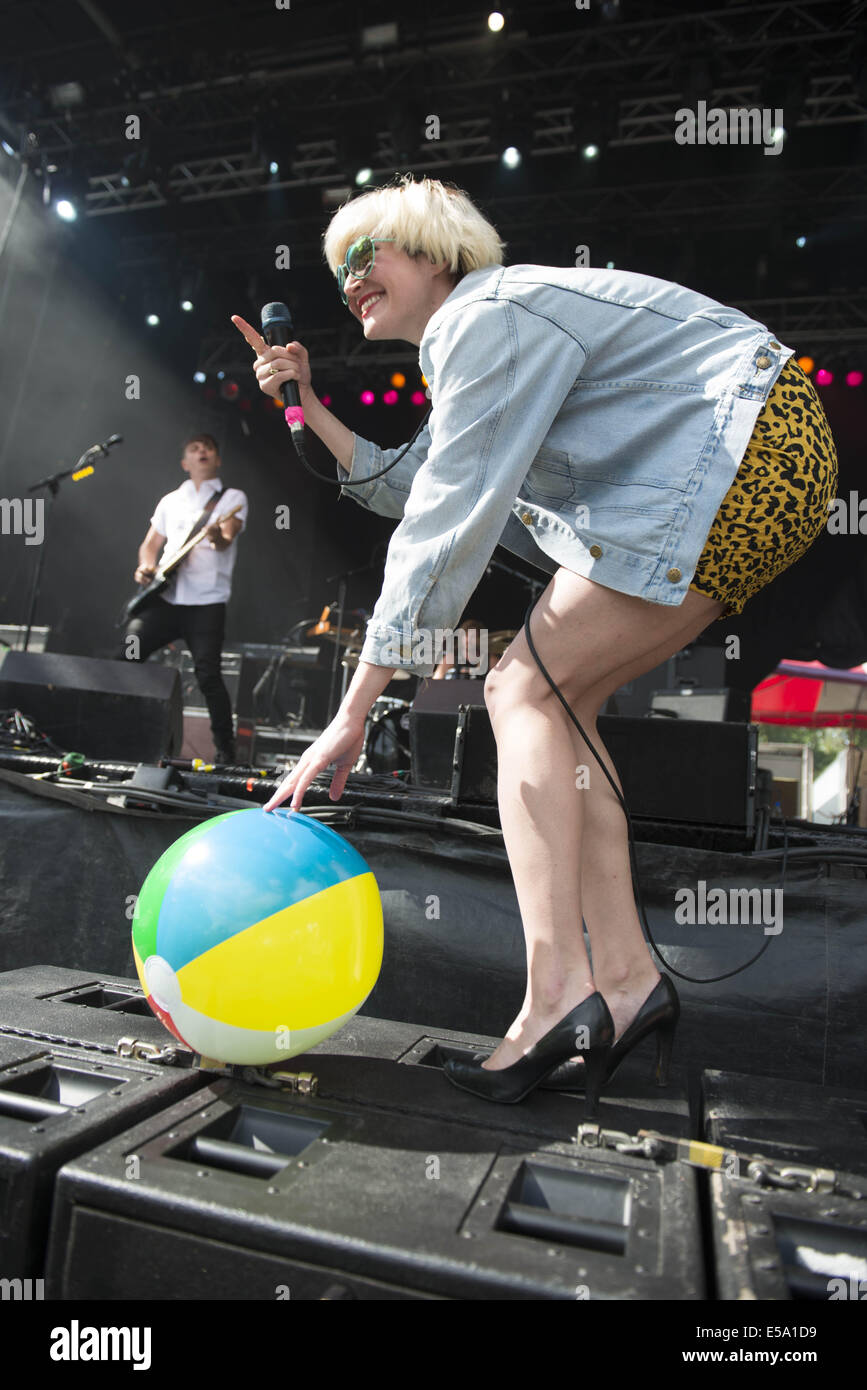 London, Ontario, Canada. 24th July, 2014. LEAH FAY of July Talk perform ...